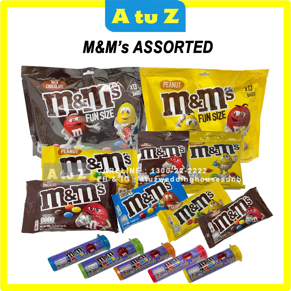 AtuZ M&Ms Chocolate Fun Pack Milk Chocolate & Peanut Assorted Packs Almond Milk Crispy For ...