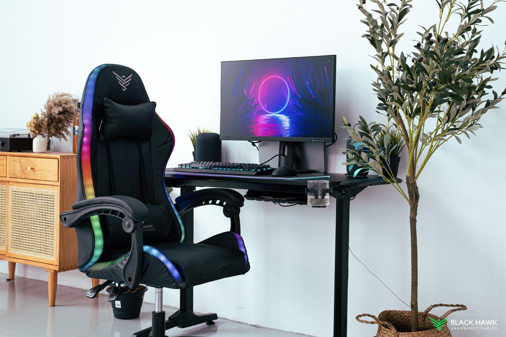 🦅 (𝐒𝐆 𝐒𝐓𝐎𝐂𝐊) Black Hawk RGB Gaming Chair / Gaming Chair / Computer ...