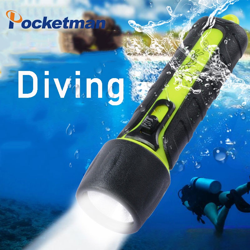 Under 100 Meter Waterproof Diving Flashlight Underwater Scuba Diving ...