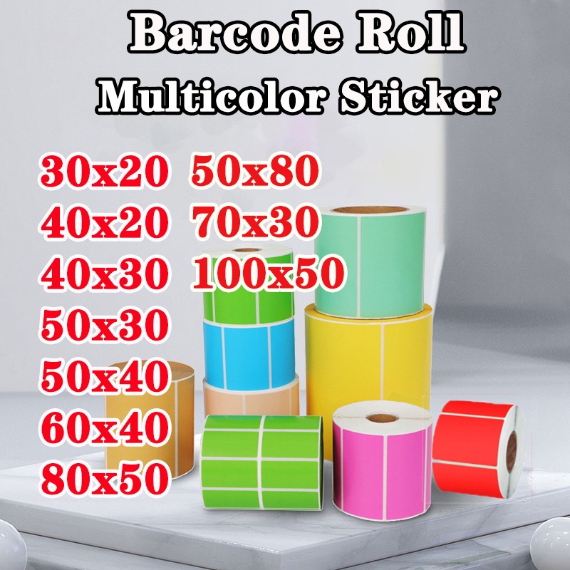 Thermal Paper Sticker Barcode Roll Colour Label Sticker Price Tag A6 20 ...