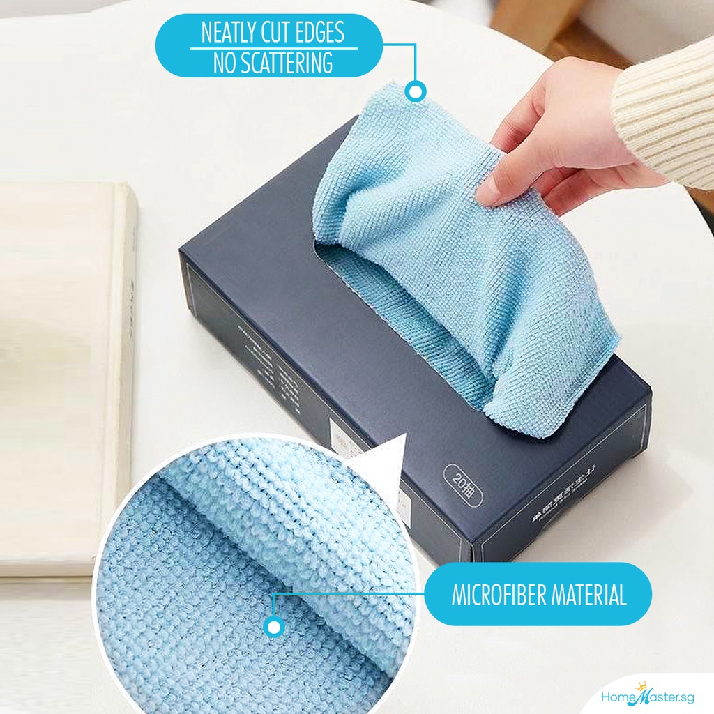 [SG Ready Stock] Microfiber 20pcs Cleaning Cloth (22cm x 22cm)*Reusable ...