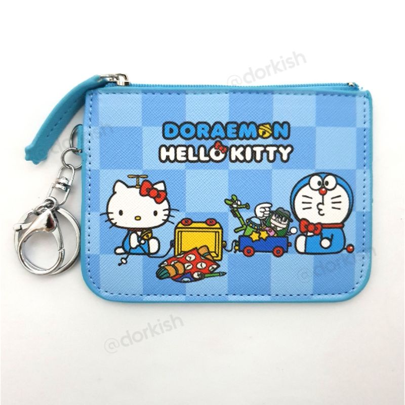 Cute Doraemon x Hello Kitty Ezlink Card Pass Holder Coin Purse Key Ring ...