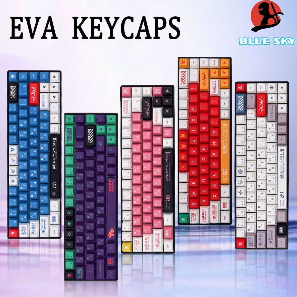 EVA 01 02 04 08 keycaps cherry profile DYE-sublimation pbt keycap 139/ ...