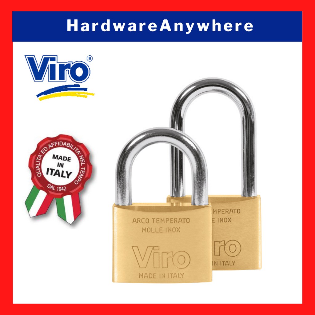 VIRO Rectangular Padlock 25mm / 40mm High Security Padlock with Long ...