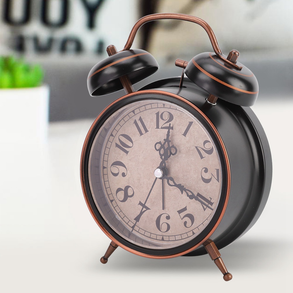 Alarm clock Luminous vintage mechanical manual Double bedroom double ...
