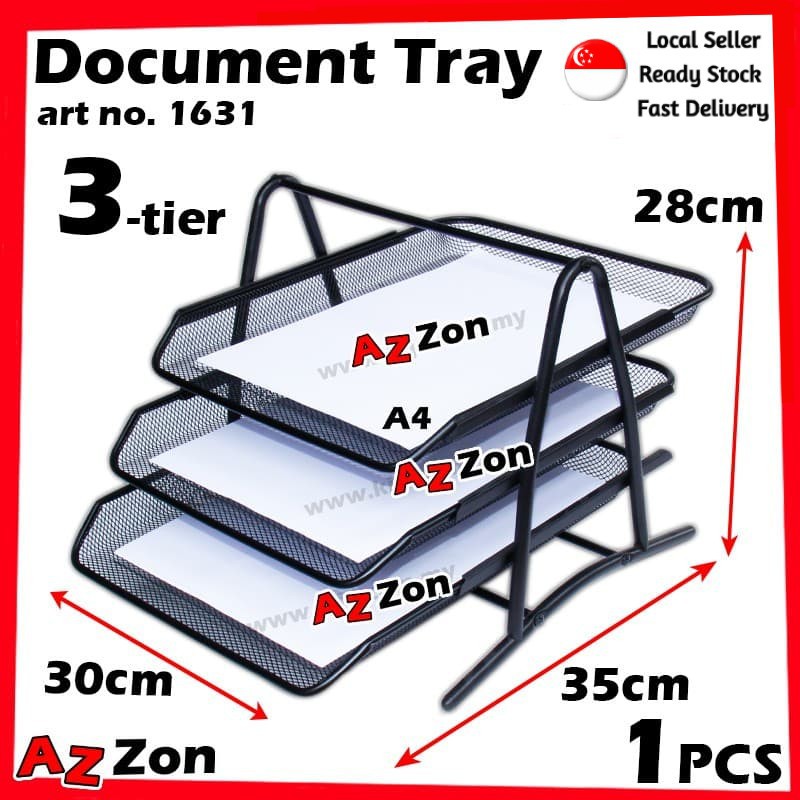 【SG Local Seller】Black Mesh Strong Stackers 2-3Tier Destop File ...