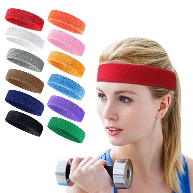 Colorful Cotton Sweatband Sports Headband/ High Elastic Breathable ...