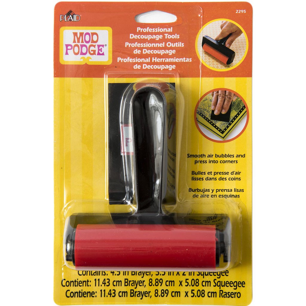 Plaid Mod Podge 2295 Professional Decoupage Tool Set, 4.5" Brayer, 3 ...