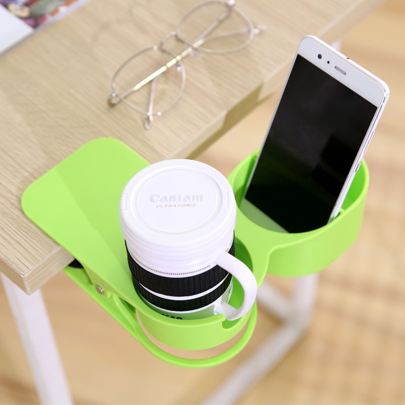 Table Cup Holder Clip on Type Creative Desk Table Organizer Stationary ...