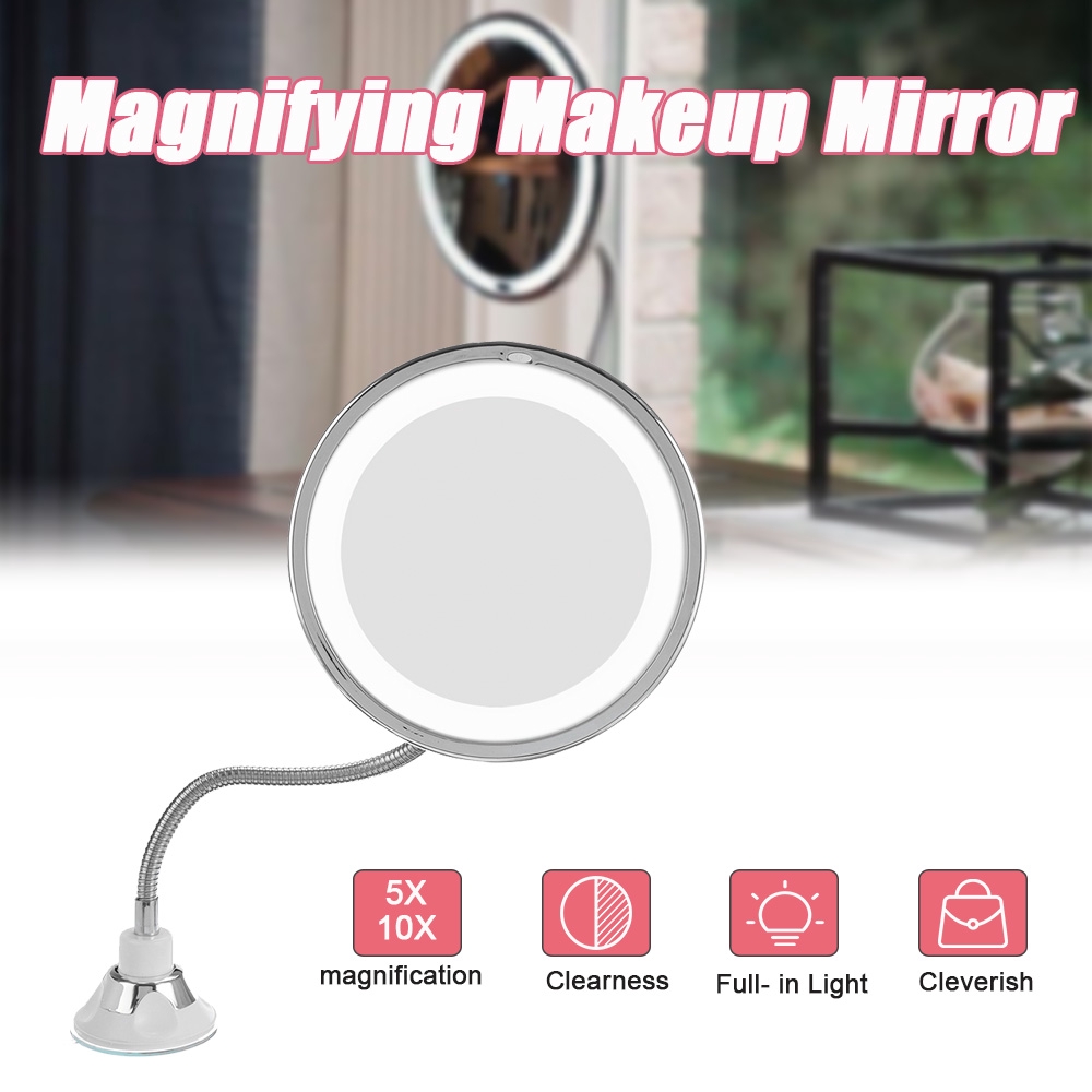 36V 10X/5X LED Mirror Makeup Mirror with LED Light Vanity Mirror ...