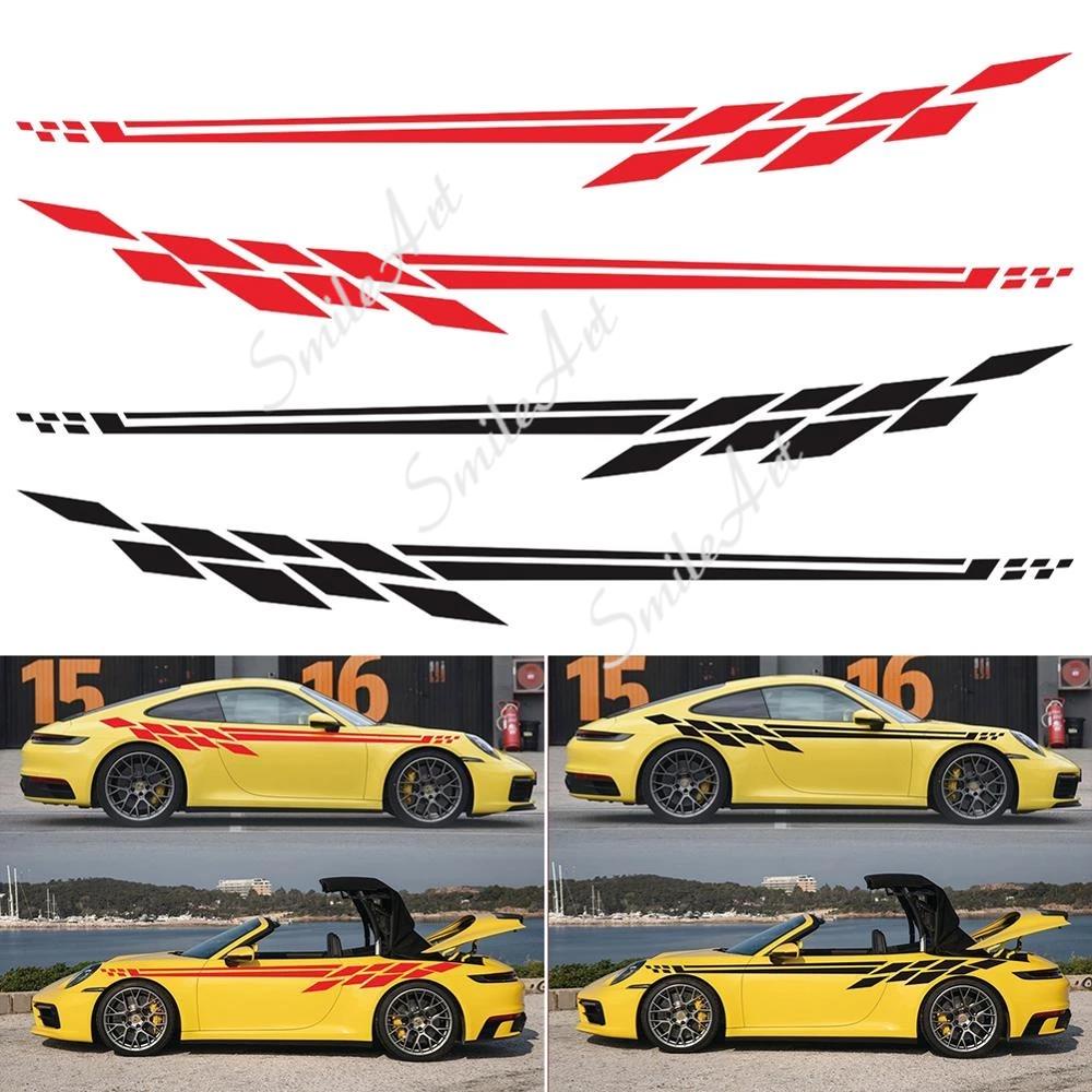 350cmX32cm Car Long Stripe Graphics Side Skirt Body Vinyl Decal Sticker ...