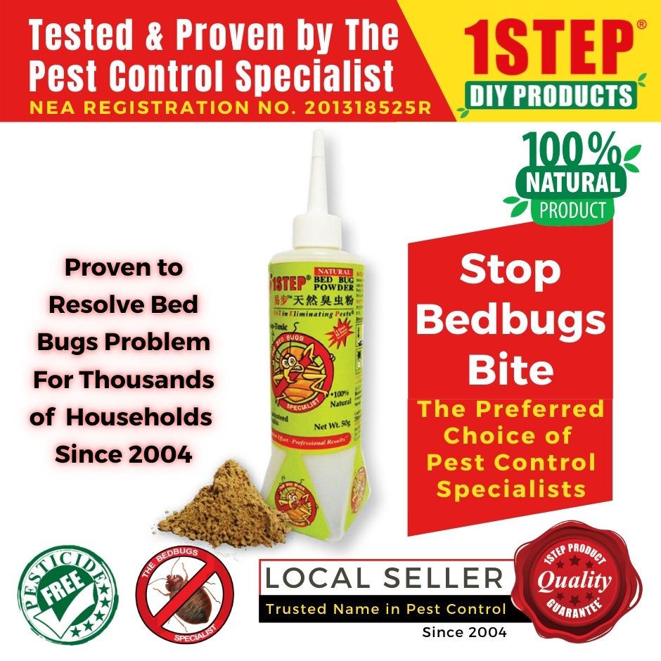 1STEP Natural Bed Bug Powder 50g/bottle - Natural and Highly Effective ...