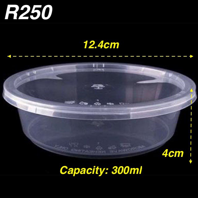 Round Plastic Food Container With Lid / Bekas Plastik Bulat Microwave ...