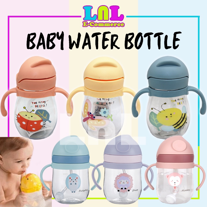 LNL 350ML Baby Water Bottle Kids Drinking Bottles with Straw Handle ...