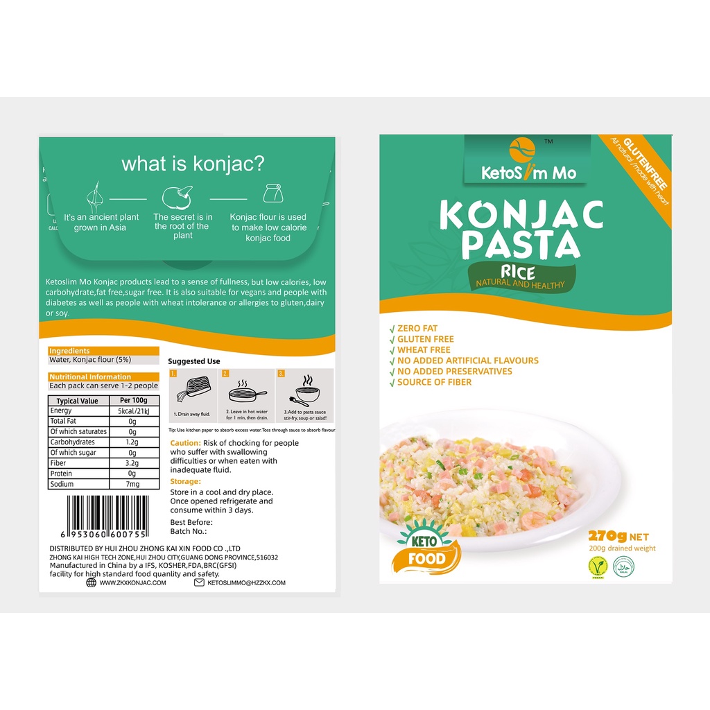 【SG Wholesale】KETOSLIM MO Halal Konjac Rice Konjac Noodles Instant Pure ...