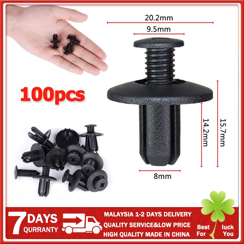 100pcs clip car rivet bumper fender plastic trim fastener Retainer ...