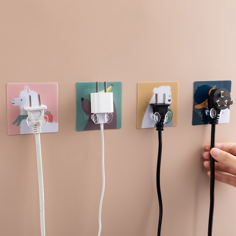 Cartoons Wall Type Plug Power Cord Storage Hook Multifunctional Hook ...
