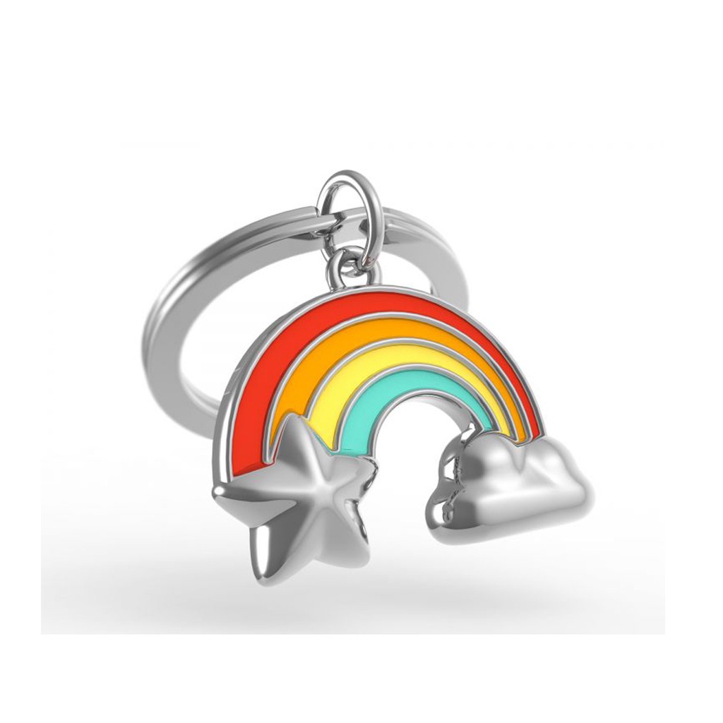 METALMORPHOSE Keychain - 3D Colourful Rainbow With Silver Star & Cloud ...