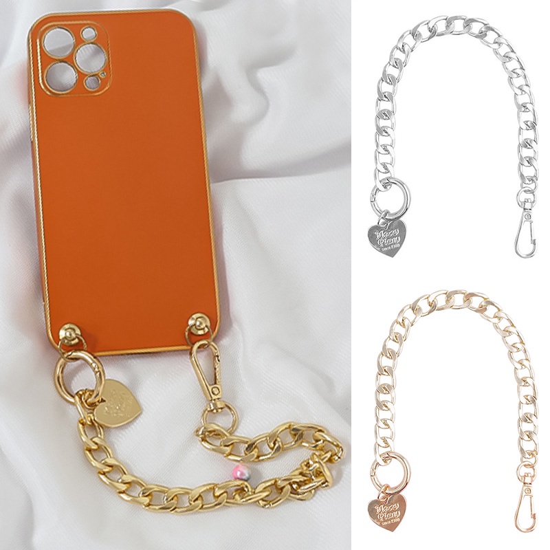 ZZTIM Metal Love Chain Mobile Phone Lanyard Chain Phone Case Hand-held ...