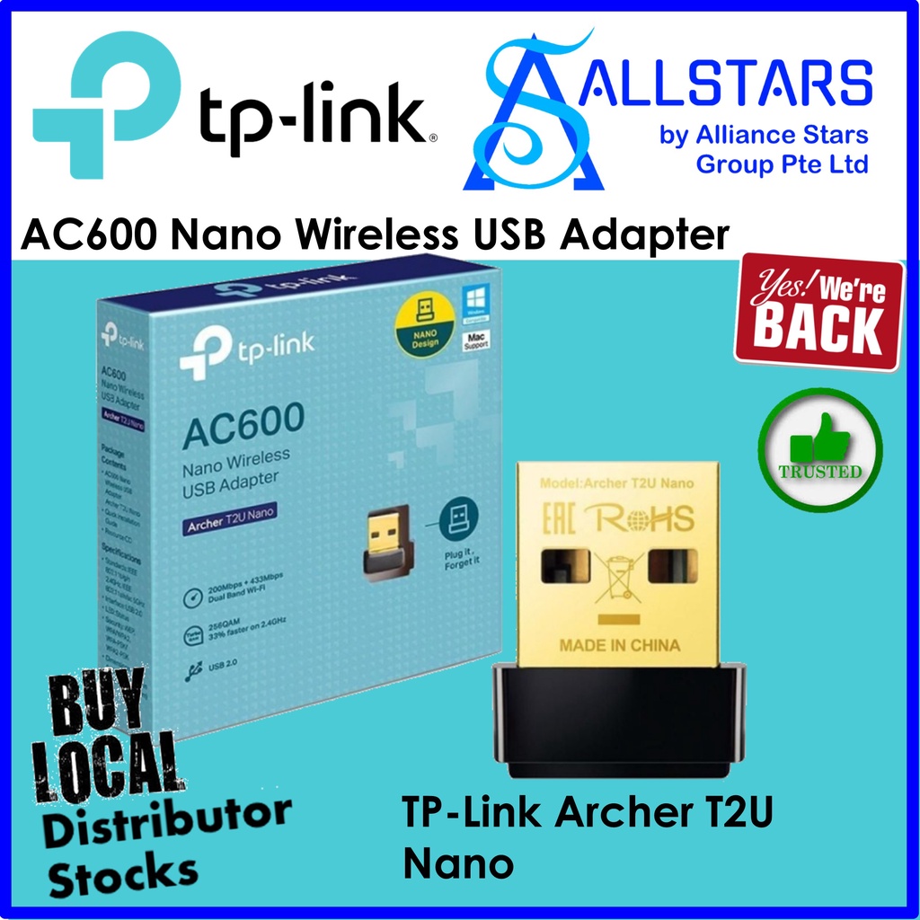 TPLink / TP-Link Archer T2U Nano / AC600 Nano Wireless USB Adapter ...