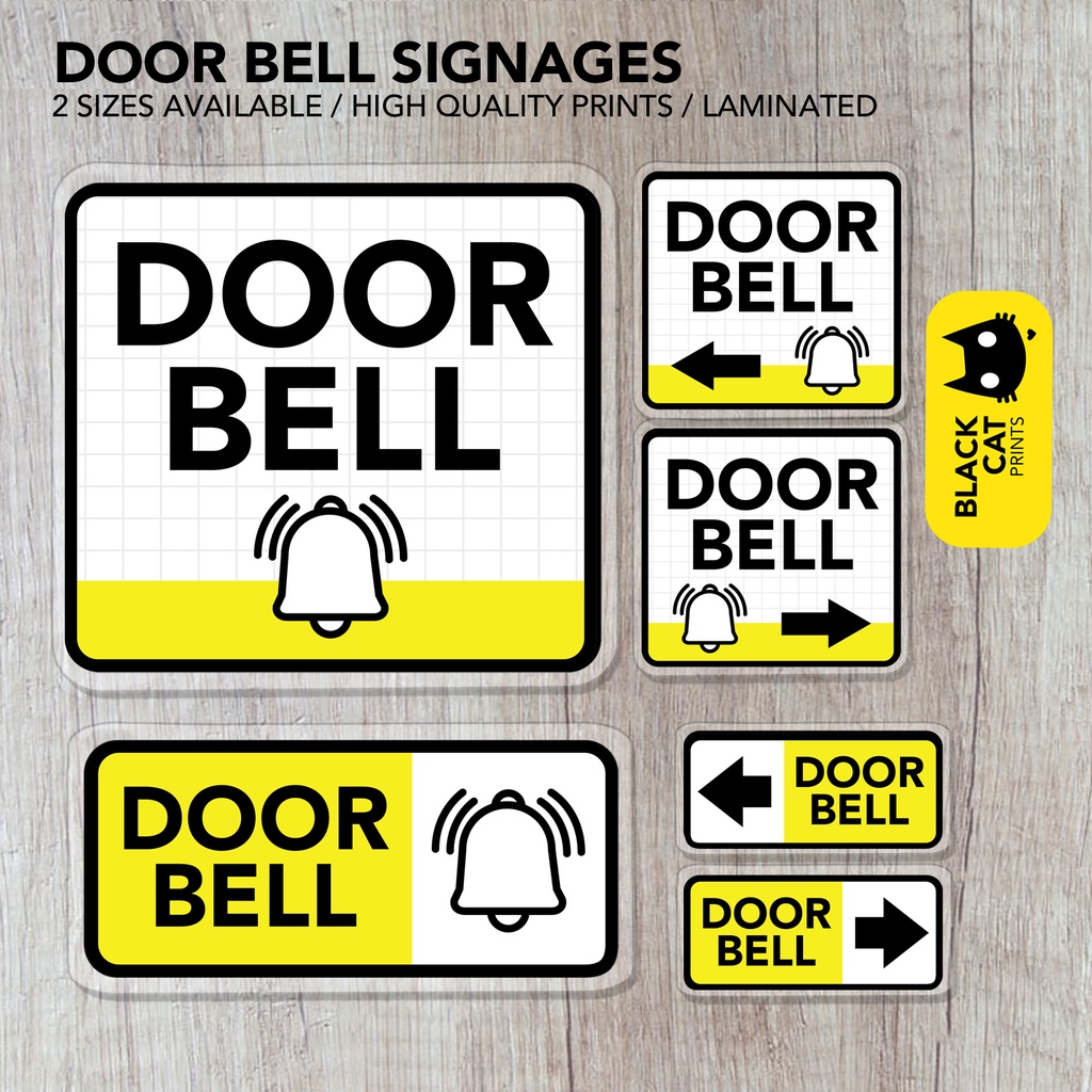 Door Bell Sign | Laminated Signage | Sign Board | Shopee Singapore