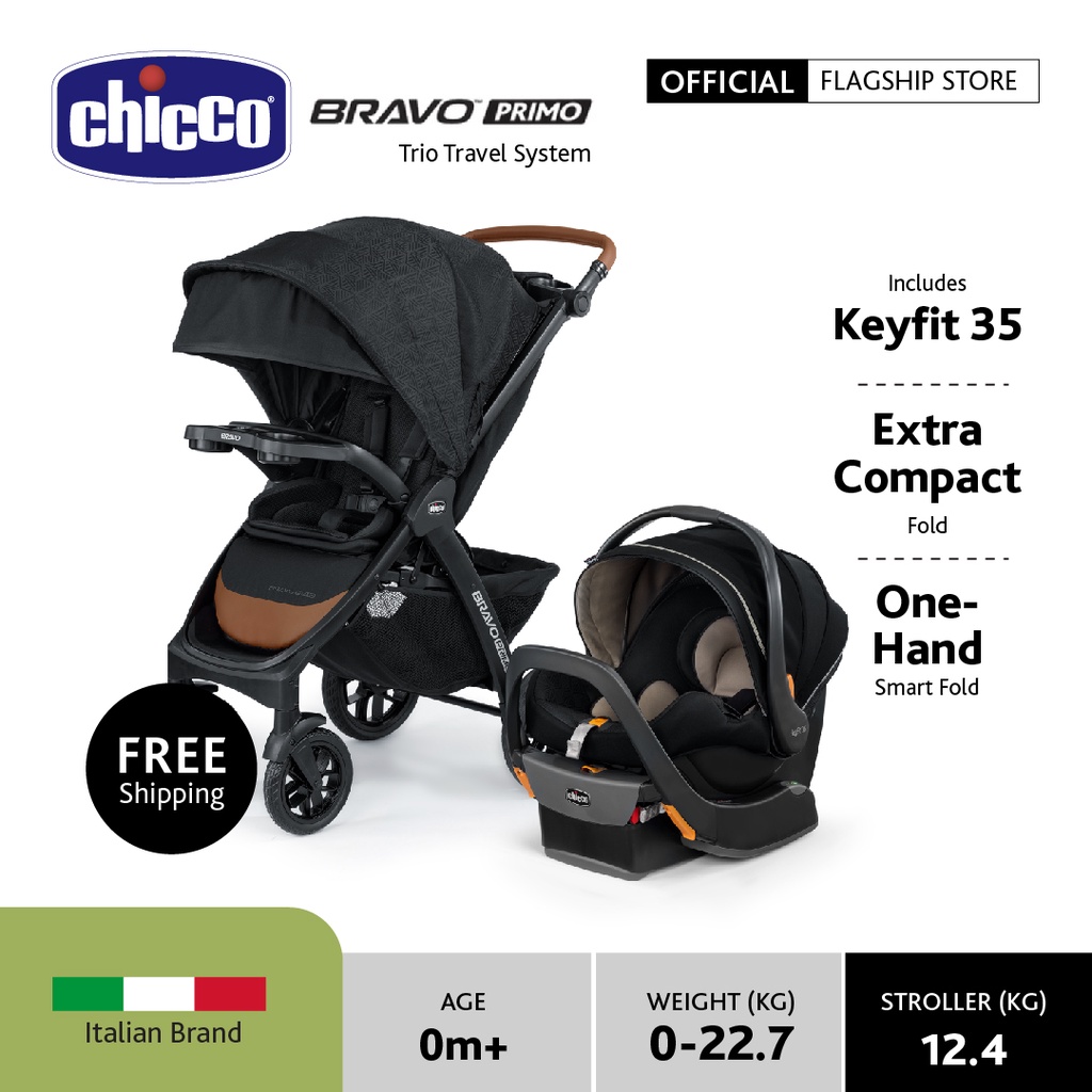 Chicco Bravo Primo Trio Travel System (stroller+car seat) | Shopee ...