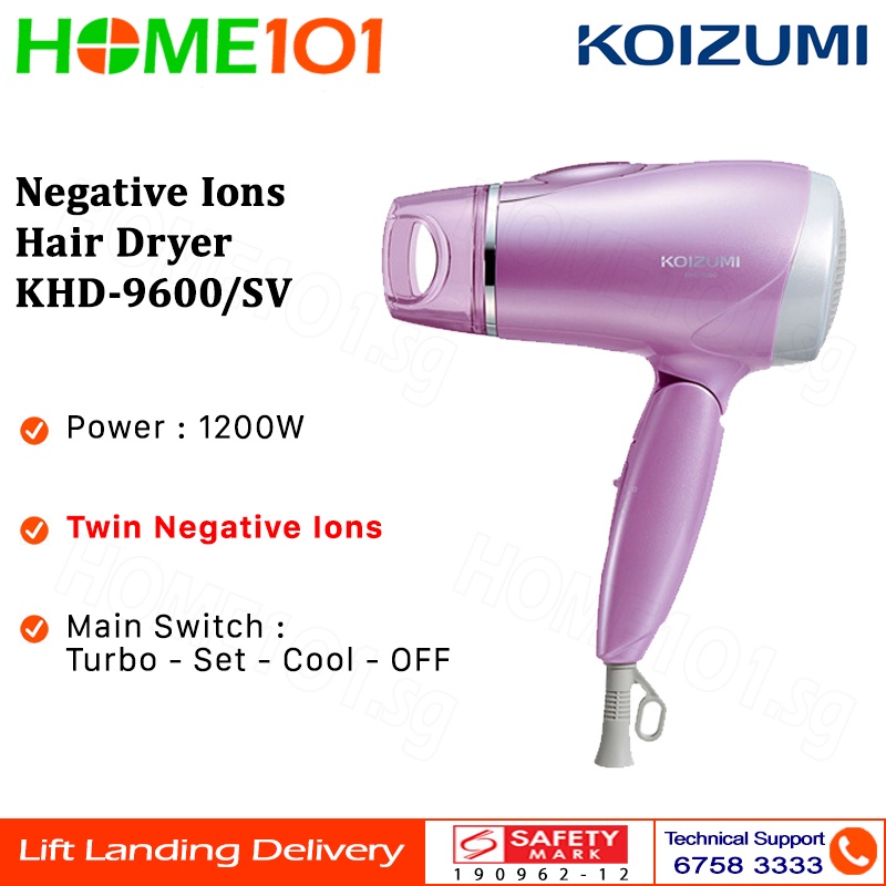 Koizumi Negative Ions Hair Dryer KHD-9600/SV | Shopee Singapore