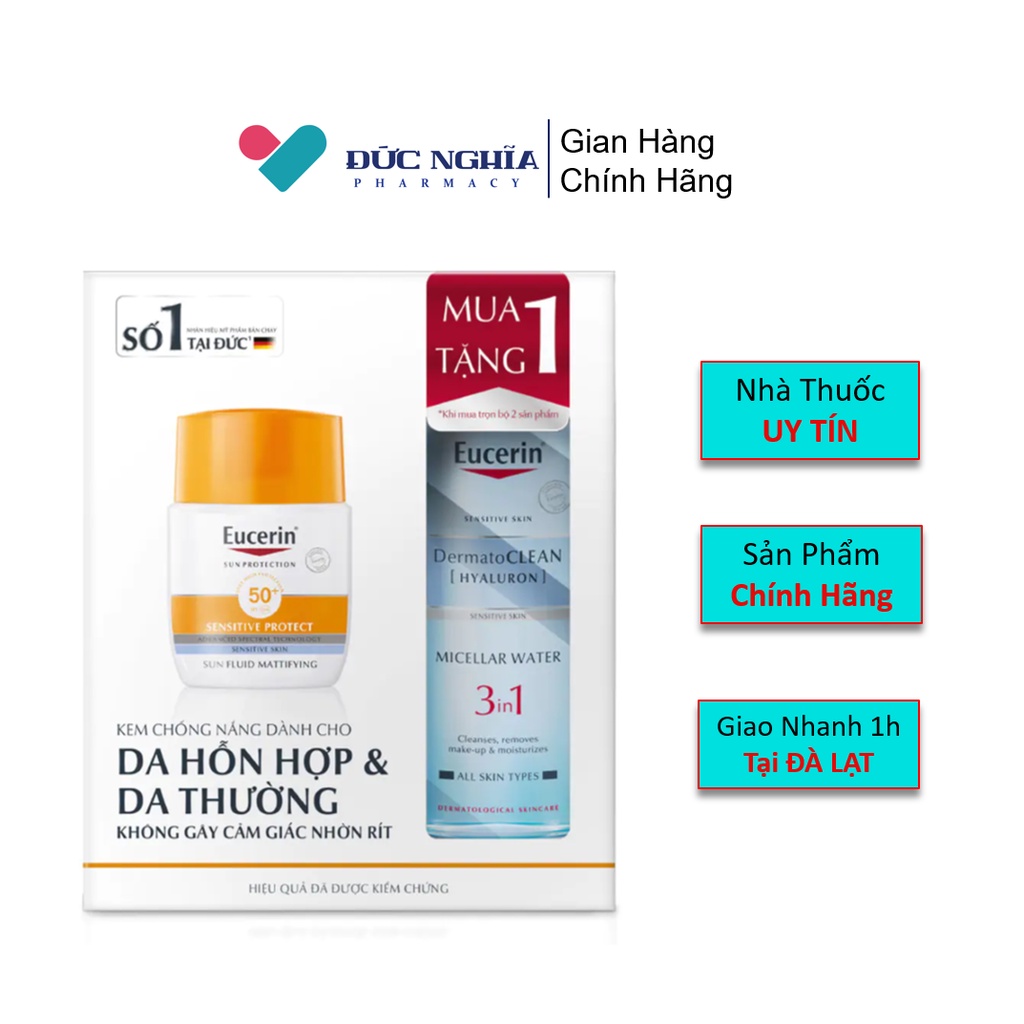 Sunscreen Set for Normal and Combination Skin Eucerin Sun Fluid ...