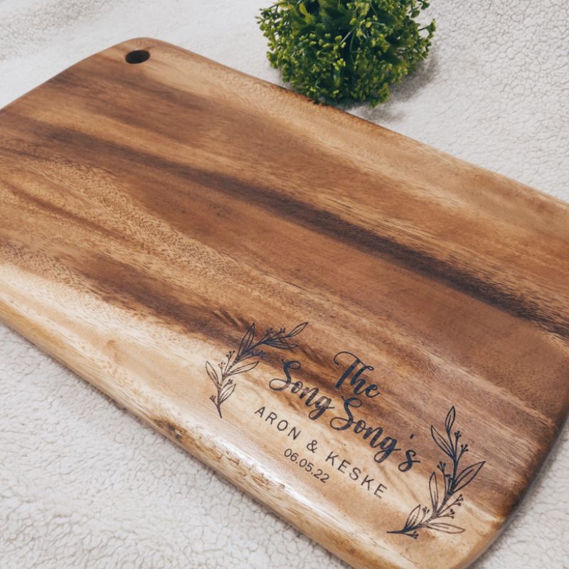 PERSONALIZED ACACIA CHOPPING BOARD| WITH LASER ENGRAVE | Shopee Singapore
