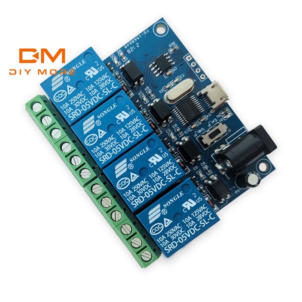 DIYMORE 2/4 Channel DC 5V 10A CH340 USB Relay module Intelligent ...