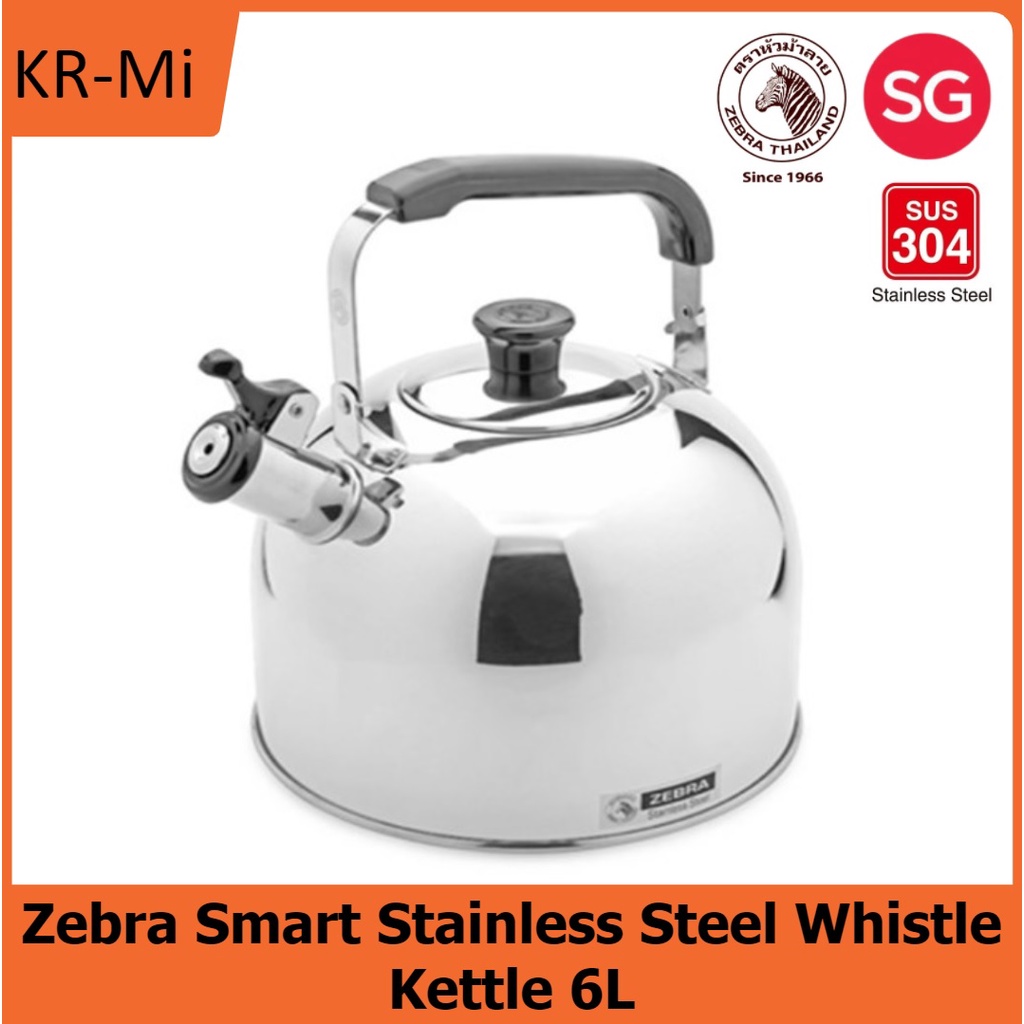 ZEBRA SMART Stainless Steel 6L Whistling Kettle | Shopee Singapore