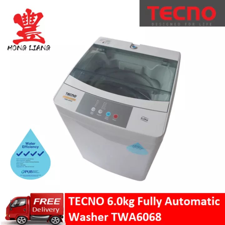 TECNO 6.0kg Fully Automatic Washer TWA6068 4 Ticks | Shopee Singapore