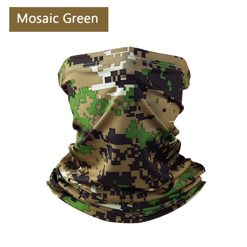 Anti Dust UV Protection Stitched Camouflage Face Buff Bandana Head ...