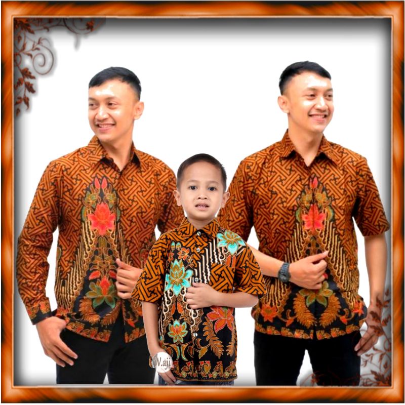 Pay At The Place Of Father Son BATIK Clothes With Fence Flower Motifs ...