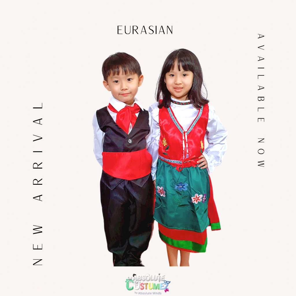 SG Local Seller Eurasian Traditional Kids Costumes/ Racial Harmony Wear ...