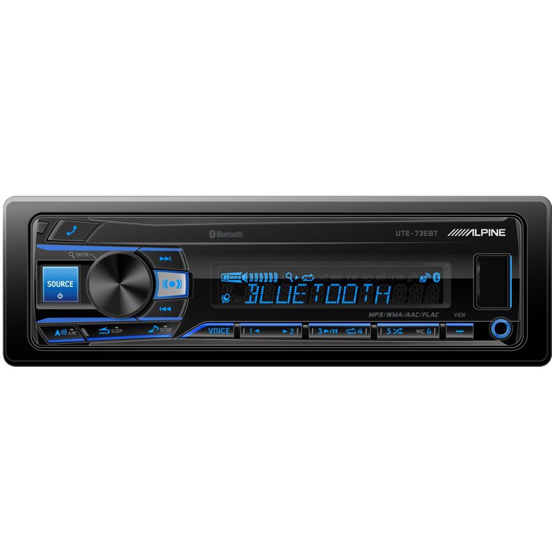 Alpine UTE-73EBT Single DIN Bluetooth USB Aux Car Stereo Receiver (No ...
