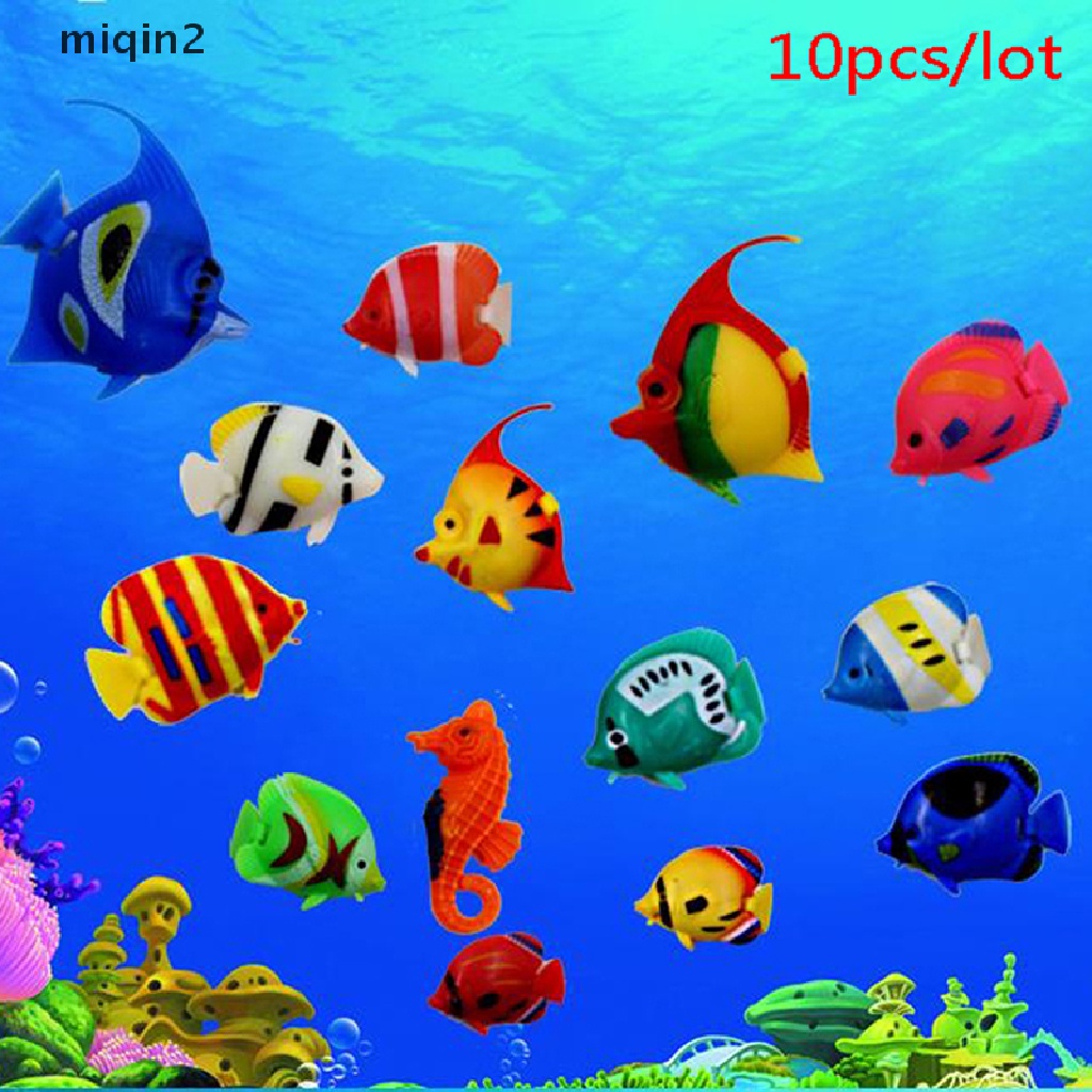 [miqin] 10pcs Aquarium Fish Tank Artificial Fake Floating Fish Pet ...