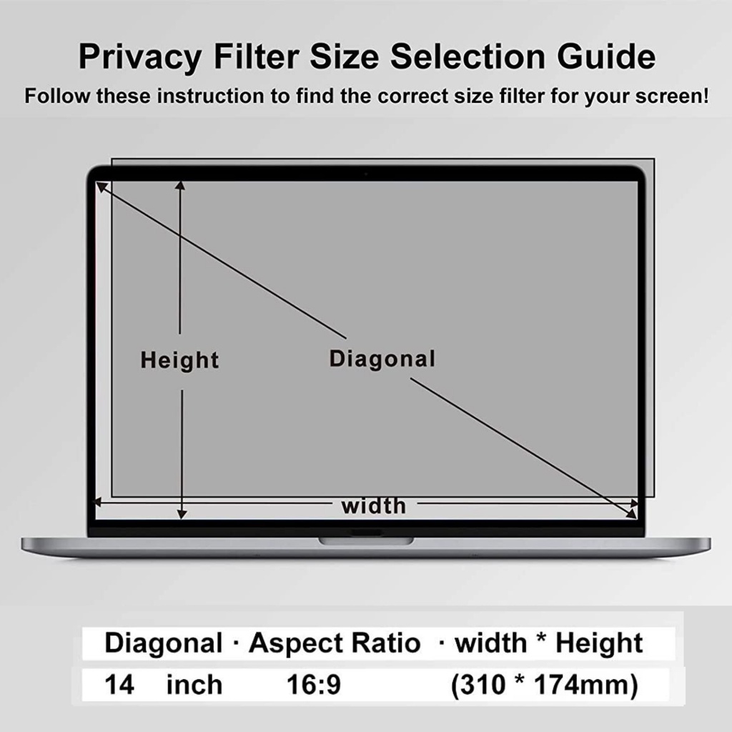 [SG LOCAL] Tecgear 13.3 14 15.6 inch Laptop Privacy Screen Filter For ...