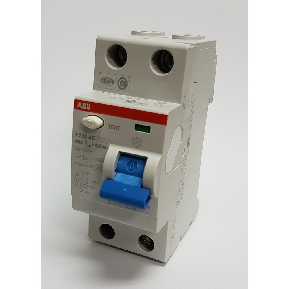 ABB RCCB F202 AC-63/0.03 30mA 63A 2 Pole | Shopee Singapore