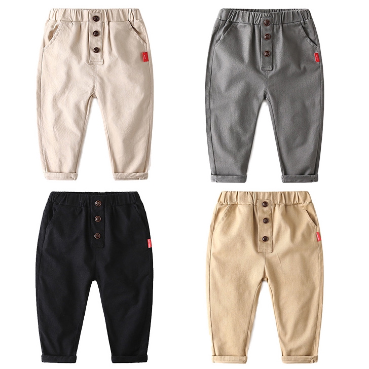 Spring Autumn New Children Solid Color Simple Casual Pants Boys Fashion ...