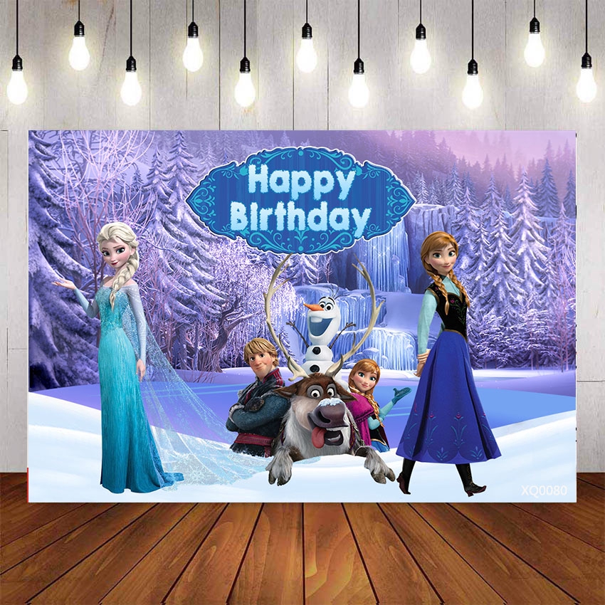 Frozen Elsa and Anna Bakcdrop For Baby Shower Birthday Party Light ...