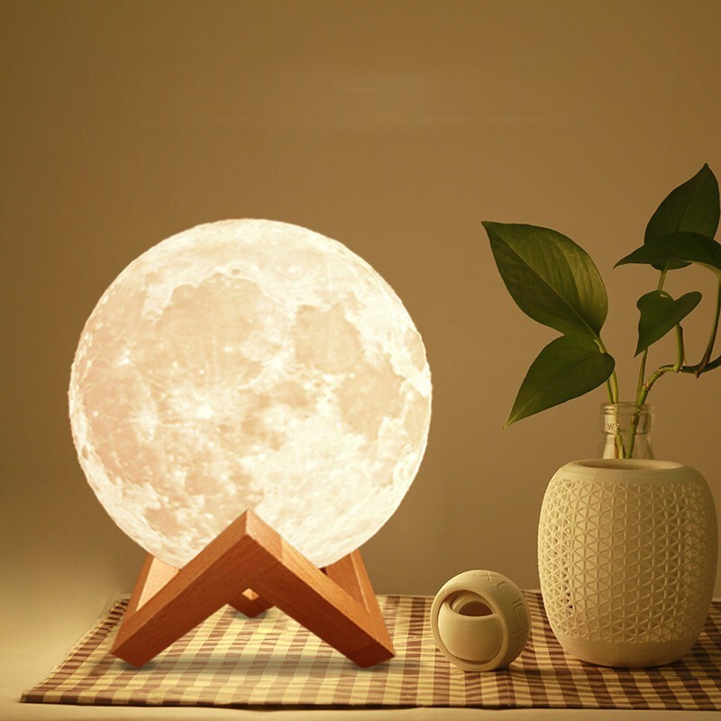 12cm LED Moon Light Lamp Lunar Light Lamp Study Lamp Bedroom Led Bed ...