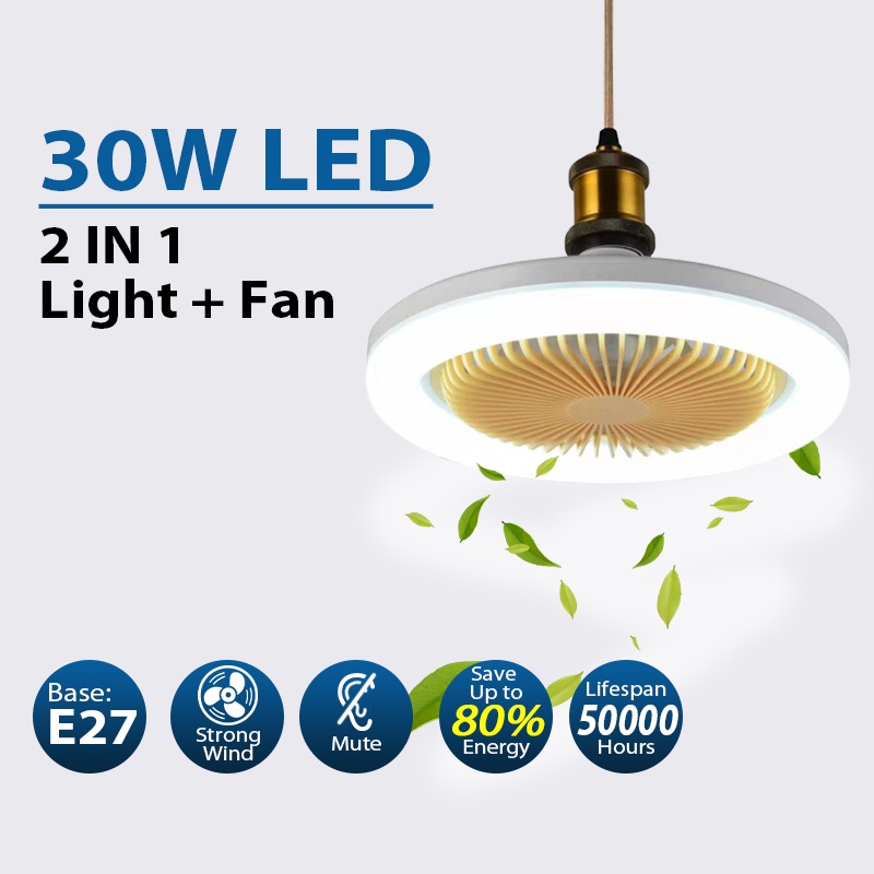 [SG Seller] 2 in 1 Multi Function E27 Fan Light Super Bright Super Cool ...