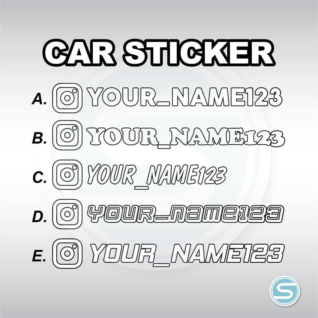 INSTAGRAM NAME STICKER side window rear window myvi axia bezza alza ...