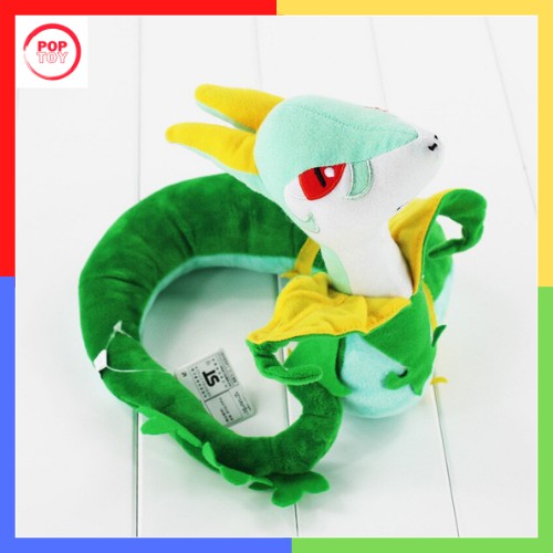 Serperior snake cartoon teddy bear, anime-game character stuffed animal ...