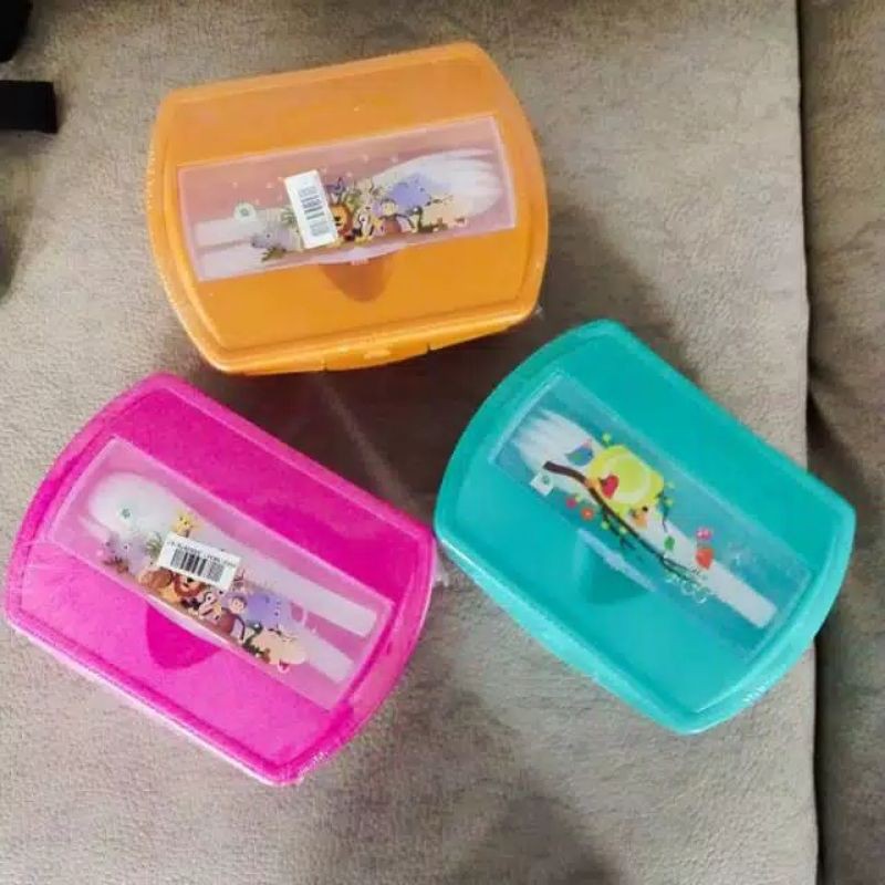 Lunch Box / Bread Box + Spoon and Fork 1 L | Shopee Singapore