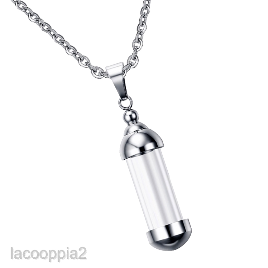 Stainless Steel Glass Openable Container Tube Urn Keepsake Cremation ...