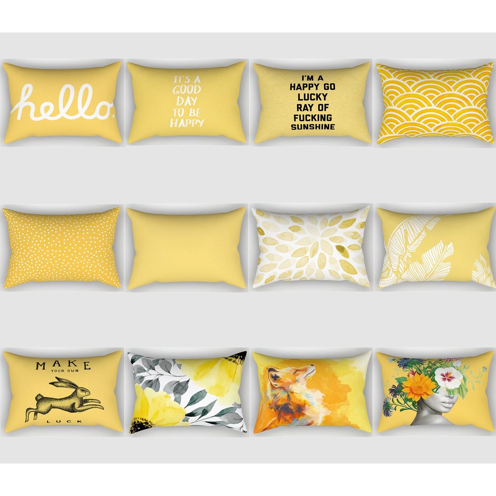 Yellow pillowcases 30×50.40×60.Rectangular Sofa Lumbar throw Pillow ...
