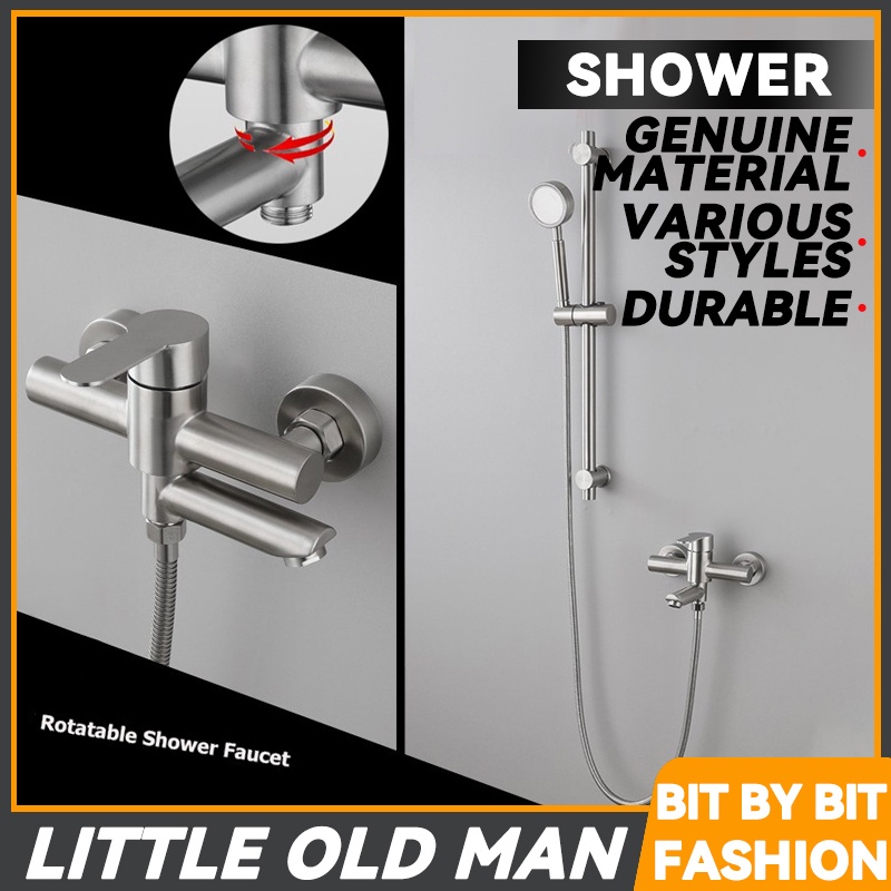 304 Stainless Steel Shower Set Mixer Faucet Swivel Rotatable Tap