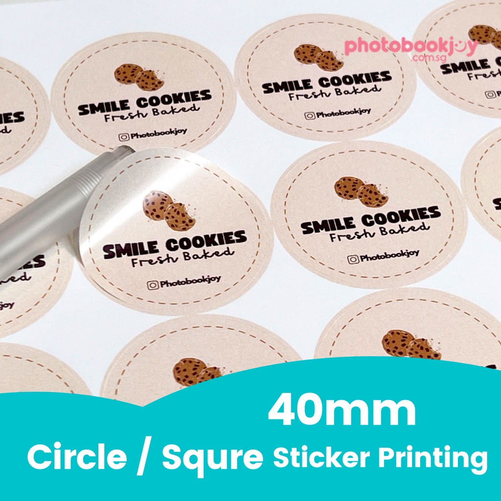 Customise Sticker Printing - 40mm, 55pcs, your own design label sticker ...